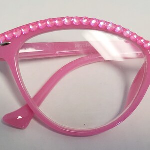 Hot Pink Austrian Crystal Cats Eye Reading Glasses, Readers Spring ...