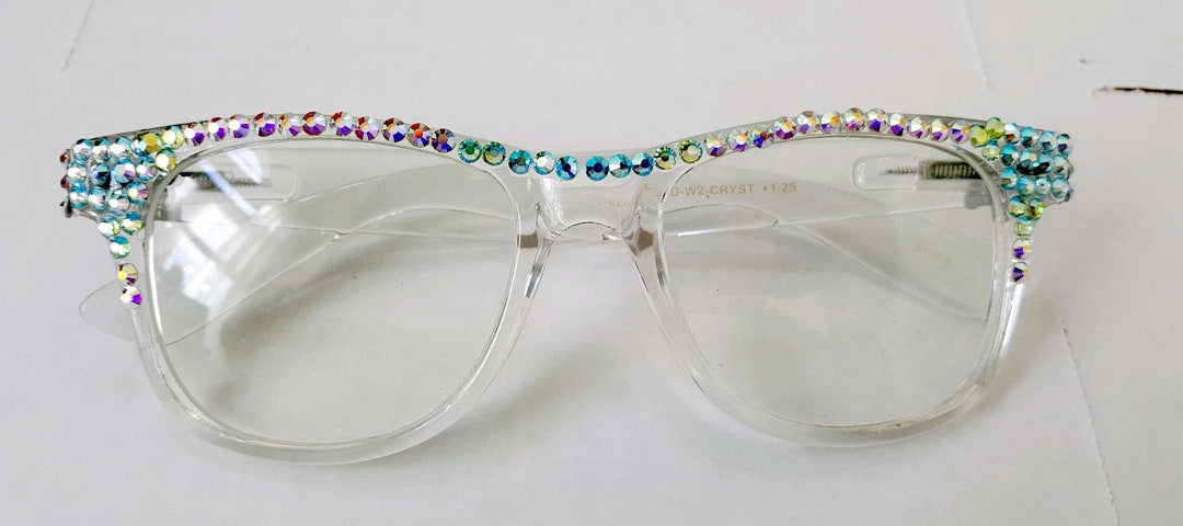 Crystal Glasses Spring Hinge BLING Made With Shimmering Crystals Free ...