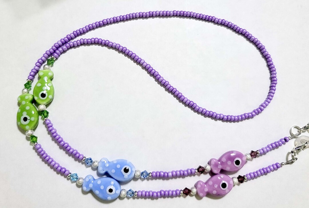 Fun and Funky Ceramic Fish With Austrian Matching Crystals Eyeglass ...