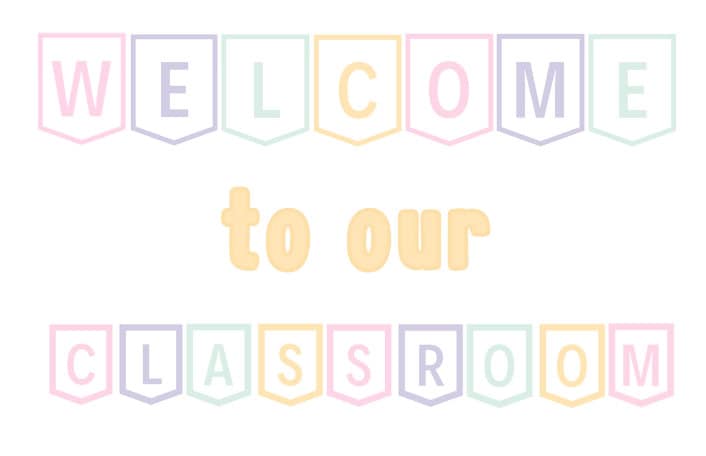 Welcome to Our Classroom Banner (soft Pastel Colour Palette) - Digital ...
