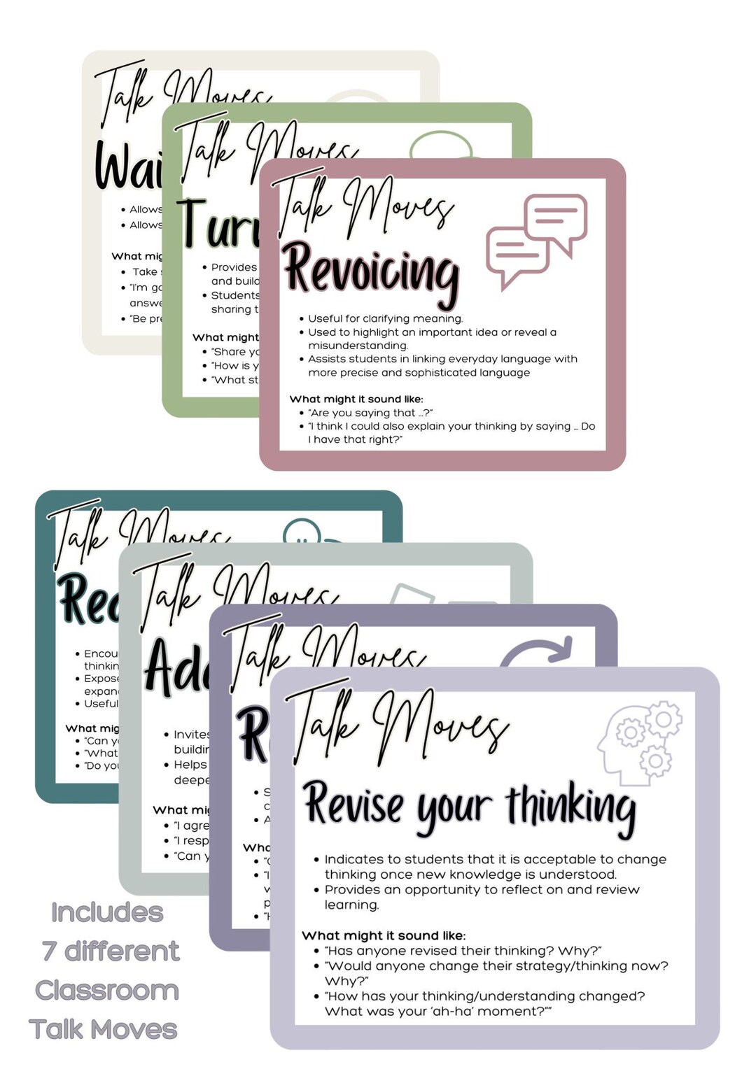 Classroom Talk Moves Posters | Reading Groups & Shared Reading - Etsy