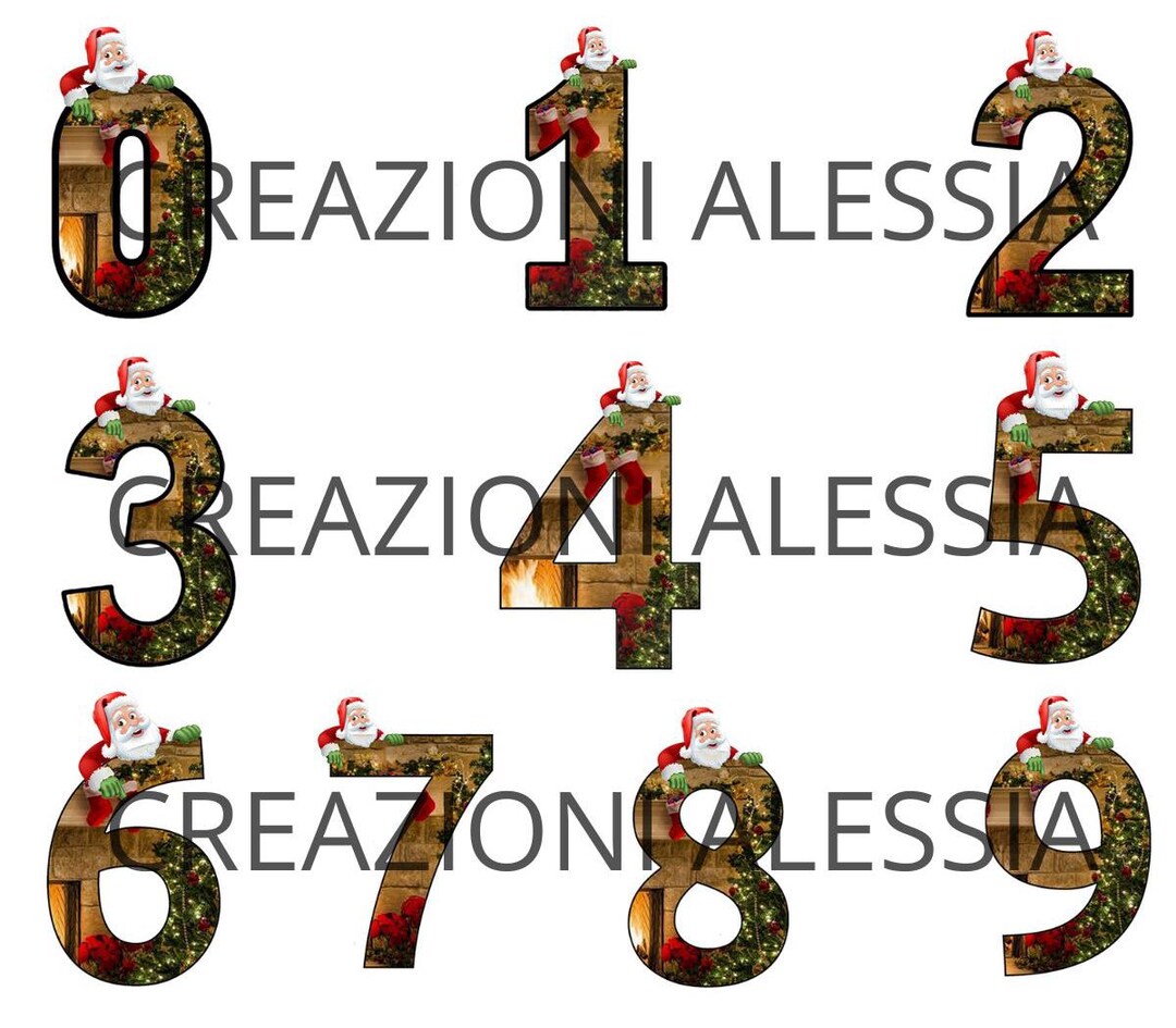 Christmas Themed Alphabet Numbers and Letters for DIY Birthday ...