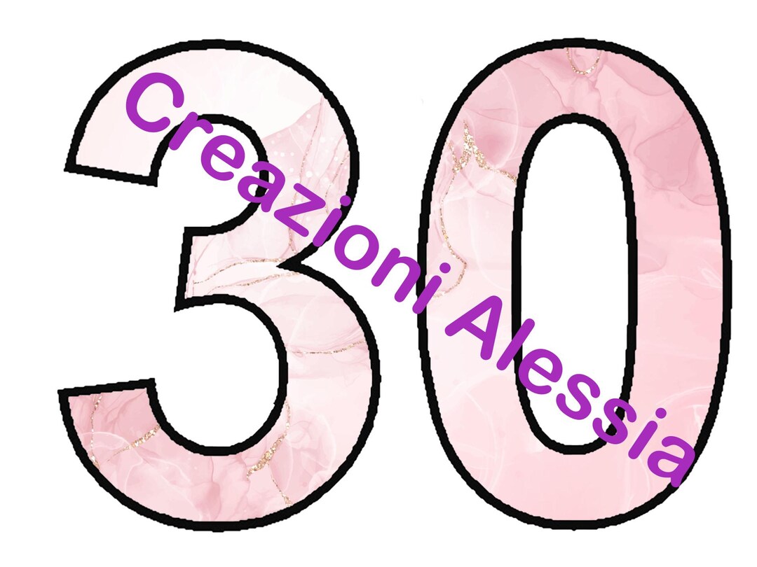 Number 30 With Pink and Gold Background - Etsy