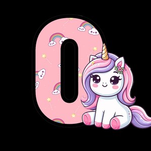 Unicorn Themed Numbers for Birthday Parties, Pdf, Png, Jpeg, Digital ...