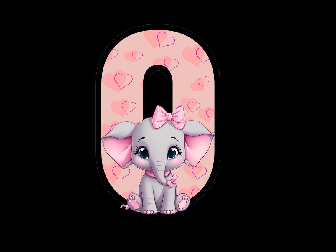 Elephant Themed Numbers for Birthday Arrangements, Digital Printing ...