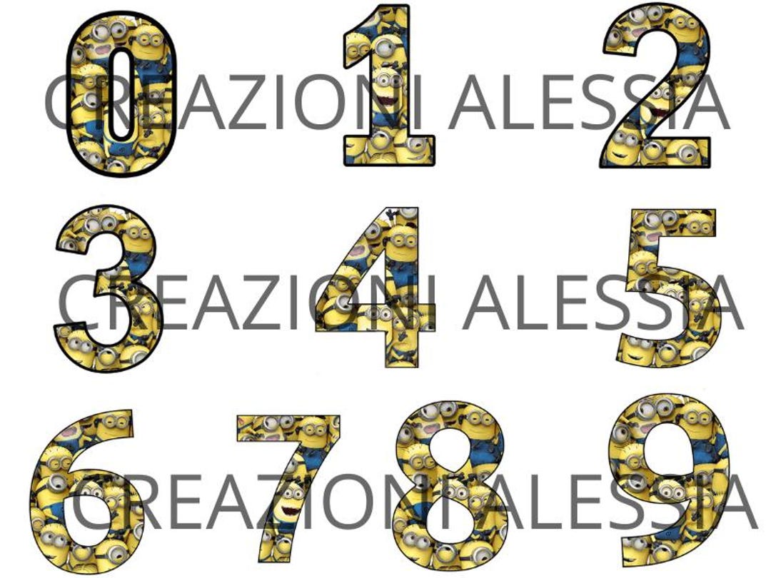 Numbers and Letters of the Minion Themed Alphabet in PNG, JPG, Pdf for ...