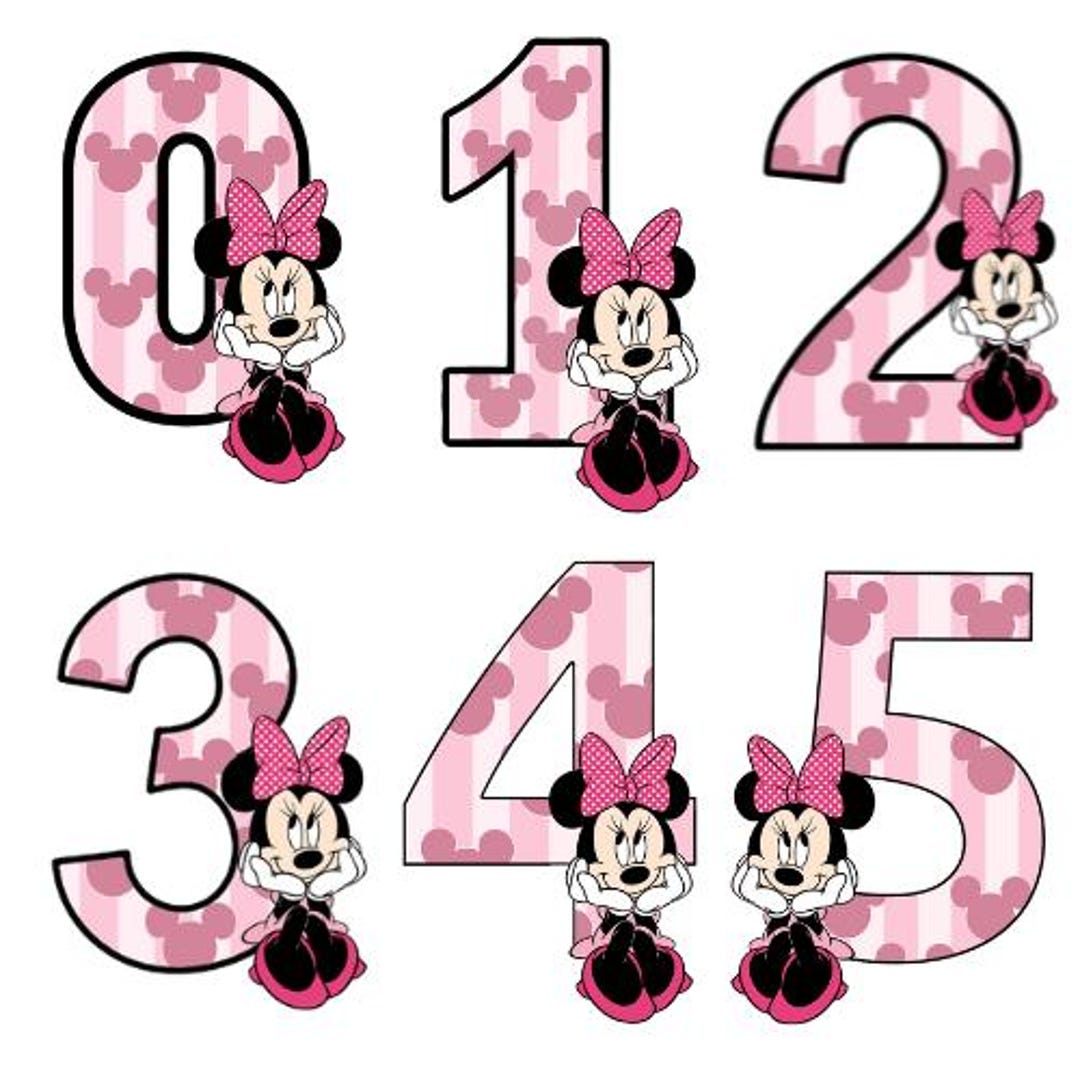 Minnie Themed Numbers, DIY Birthday Decorations, Png, Pdf, Jpeg ...