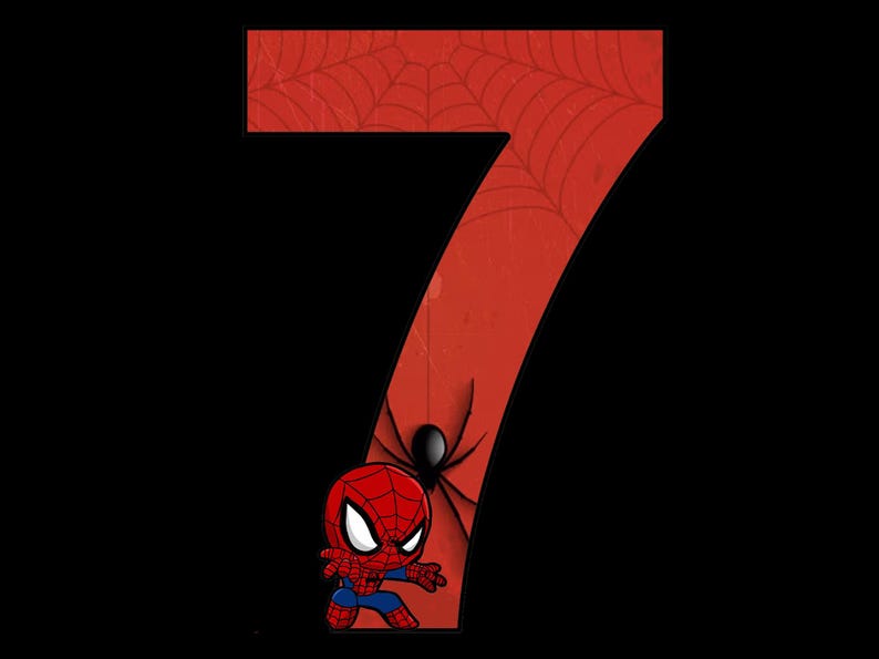 Spiderman Themed Numbers in Png, JPEG, PDF for DIY Birthday Decorations ...