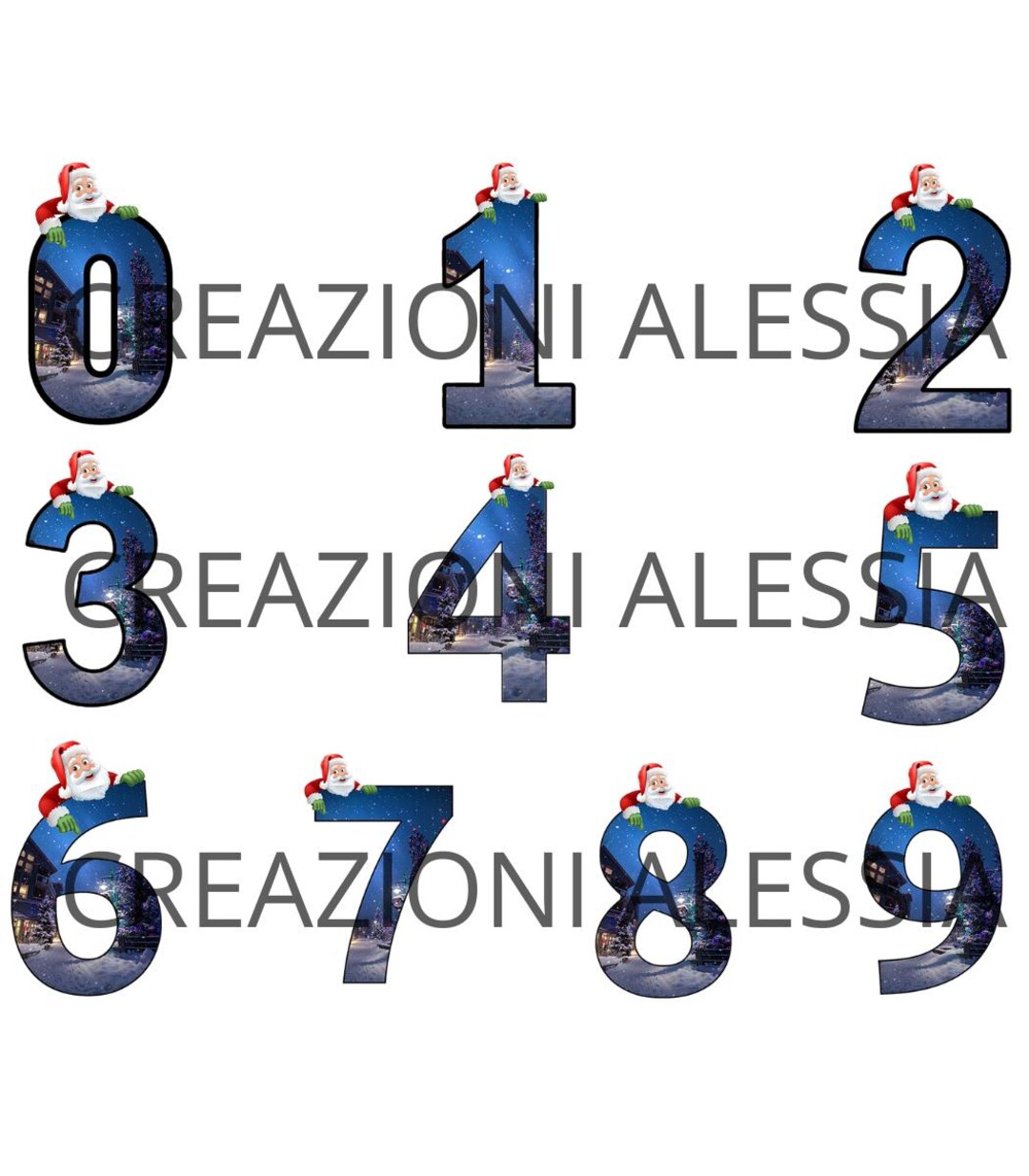 Christmas Themed Alphabet Numbers and Letters for DIY Birthday ...