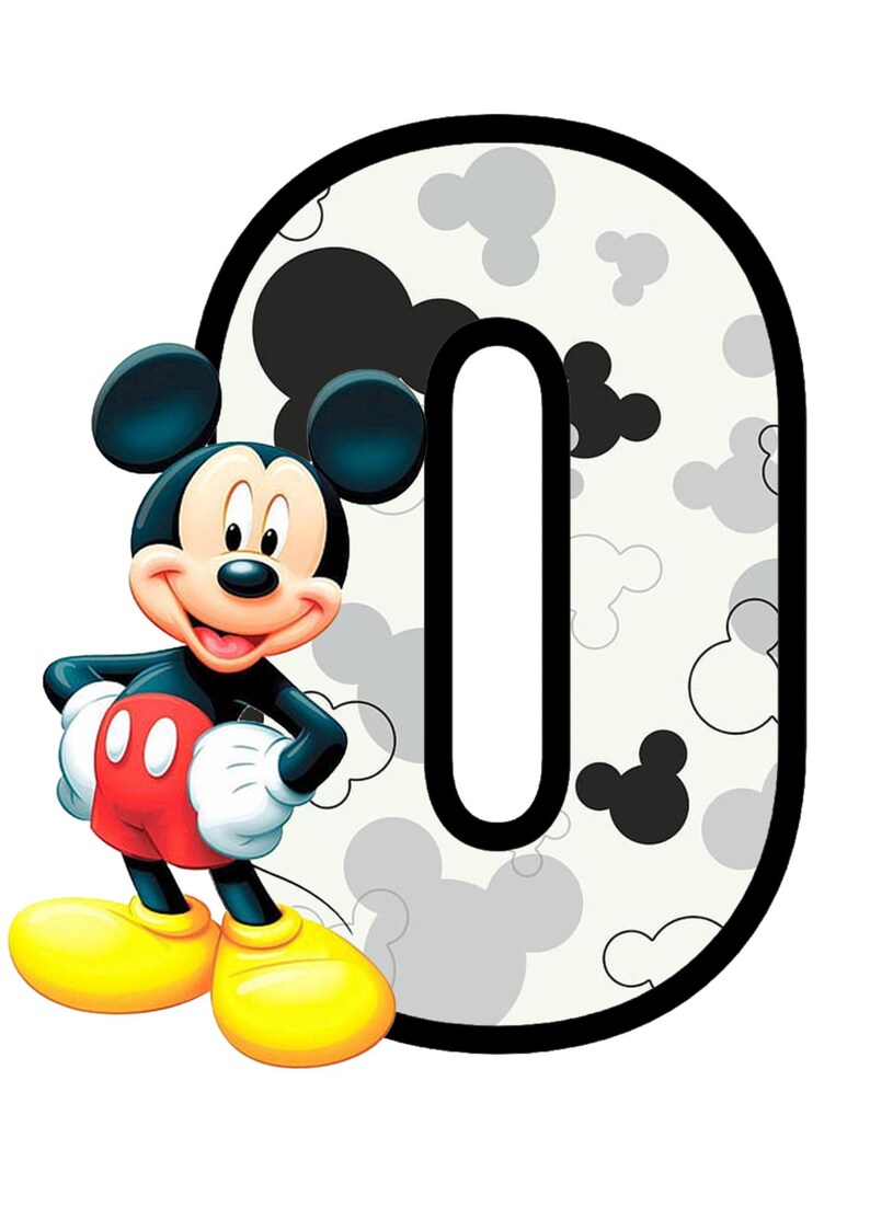 Mickey Mouse Themed Numbers, Birthday Party Decorations, Digital Print ...
