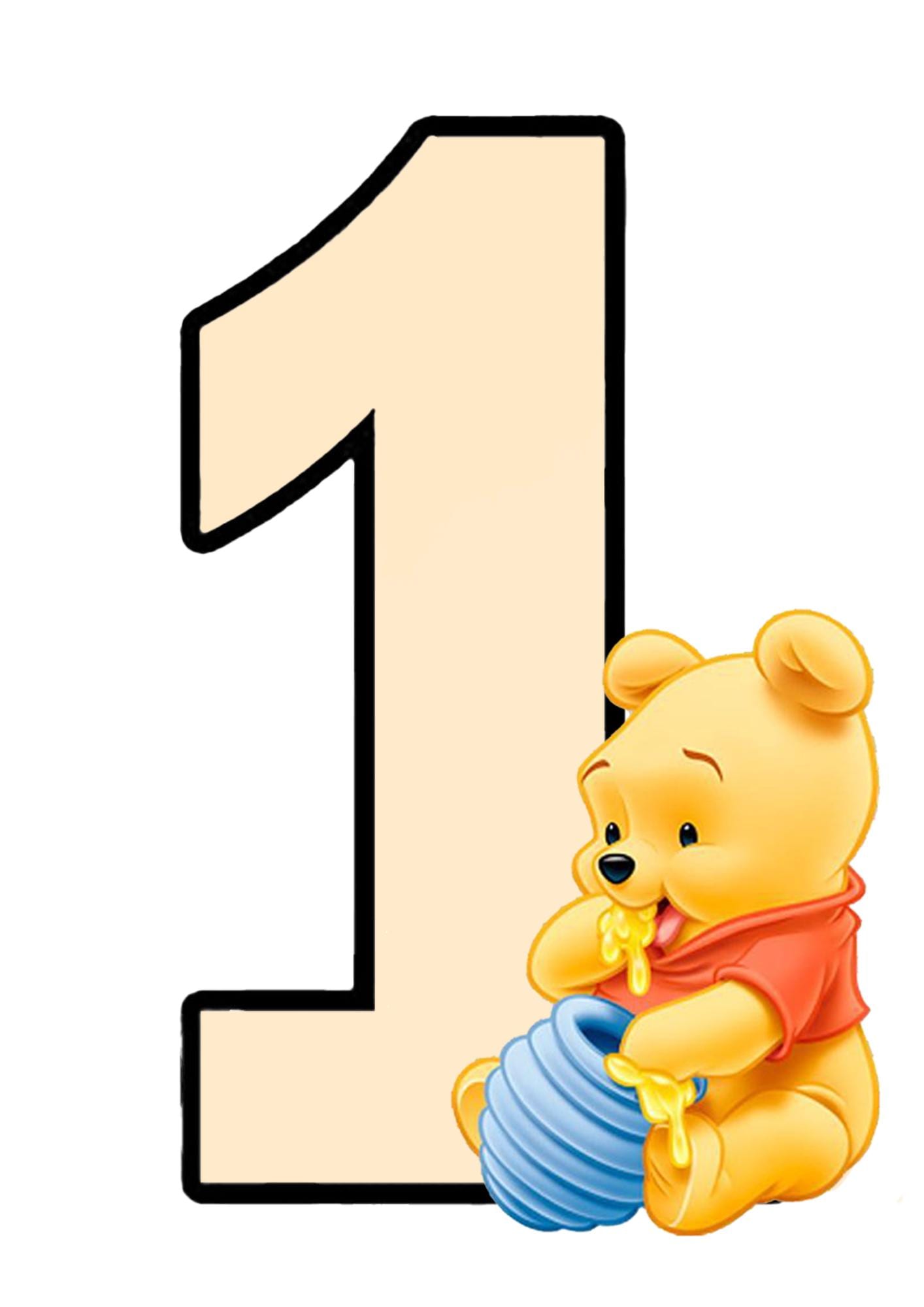Winnie the Pooh Themed Numbers, DIY Birthday Decorations, to Print ...