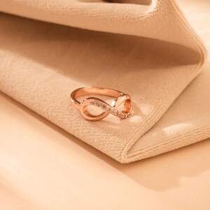 18K Rose Gold Infinity Ring, Infinity Sign Ring for Women, Engagement ...