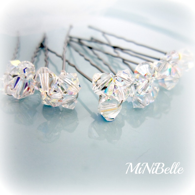 Set of 6 Crystal Diamond Cluster Bridal Hair Pins. Crystal - Etsy