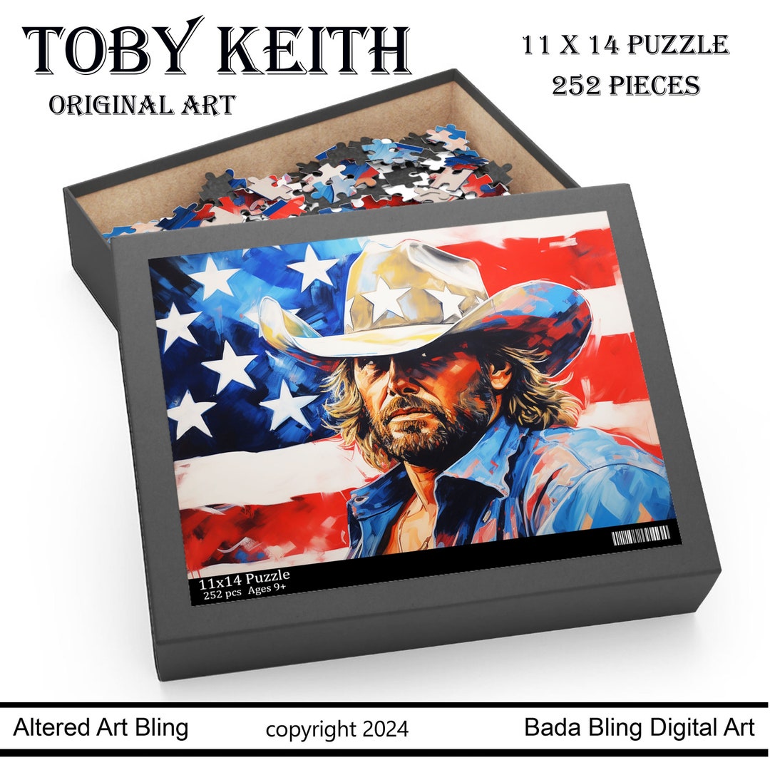 American Patriot Toby Keith Original Art Puzzle 252piece 11 X 14 Inch ...