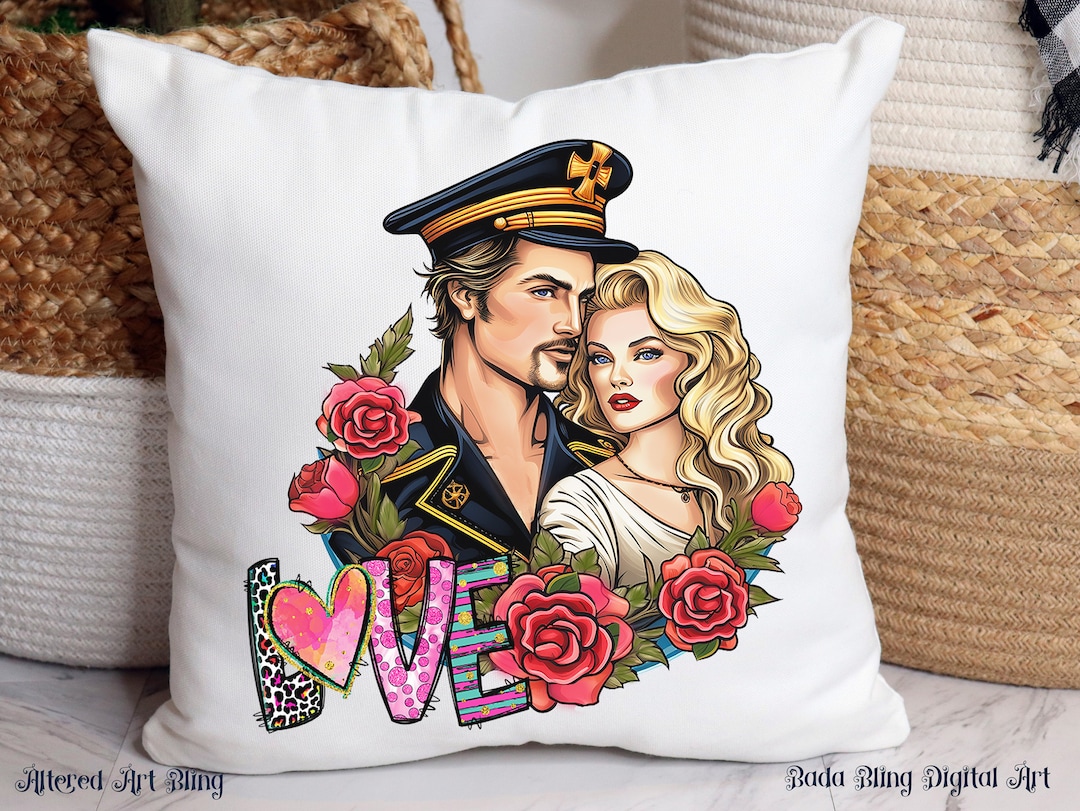 Retro Romance Pillow Valentine's Day Pillow, Original Art 18 Pillow ...