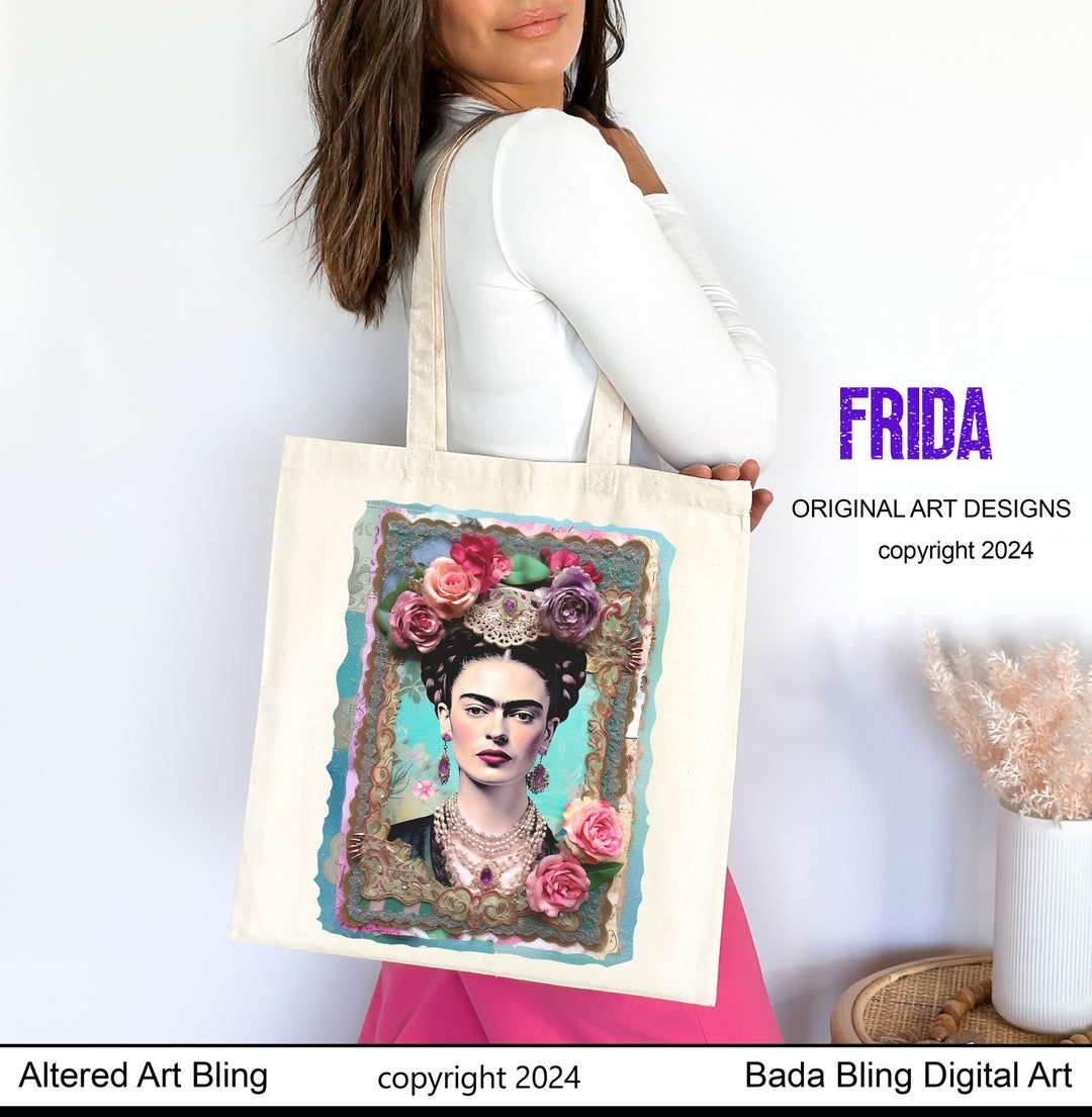 Frida Kahlo Fabric Totes Original Art Frida K Canvas Tote Bas Frida ...