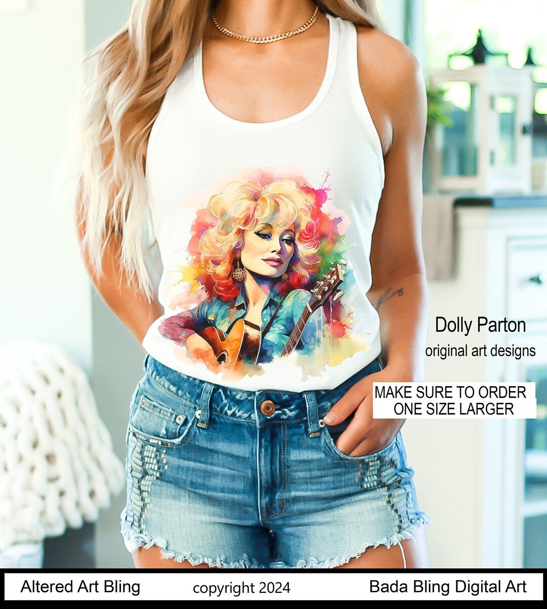 Original Art Dolly Parton Racerback Tank Tops, Dolly Parton Shirts ...