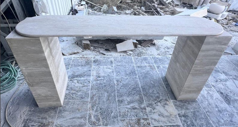 LIGHT TRAVERTINE CONSOLE - Etsy
