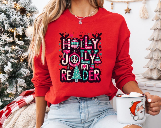 Bookish Sweatshirt for Bookworm Ugly Christmas Sweater for Book Lover ...