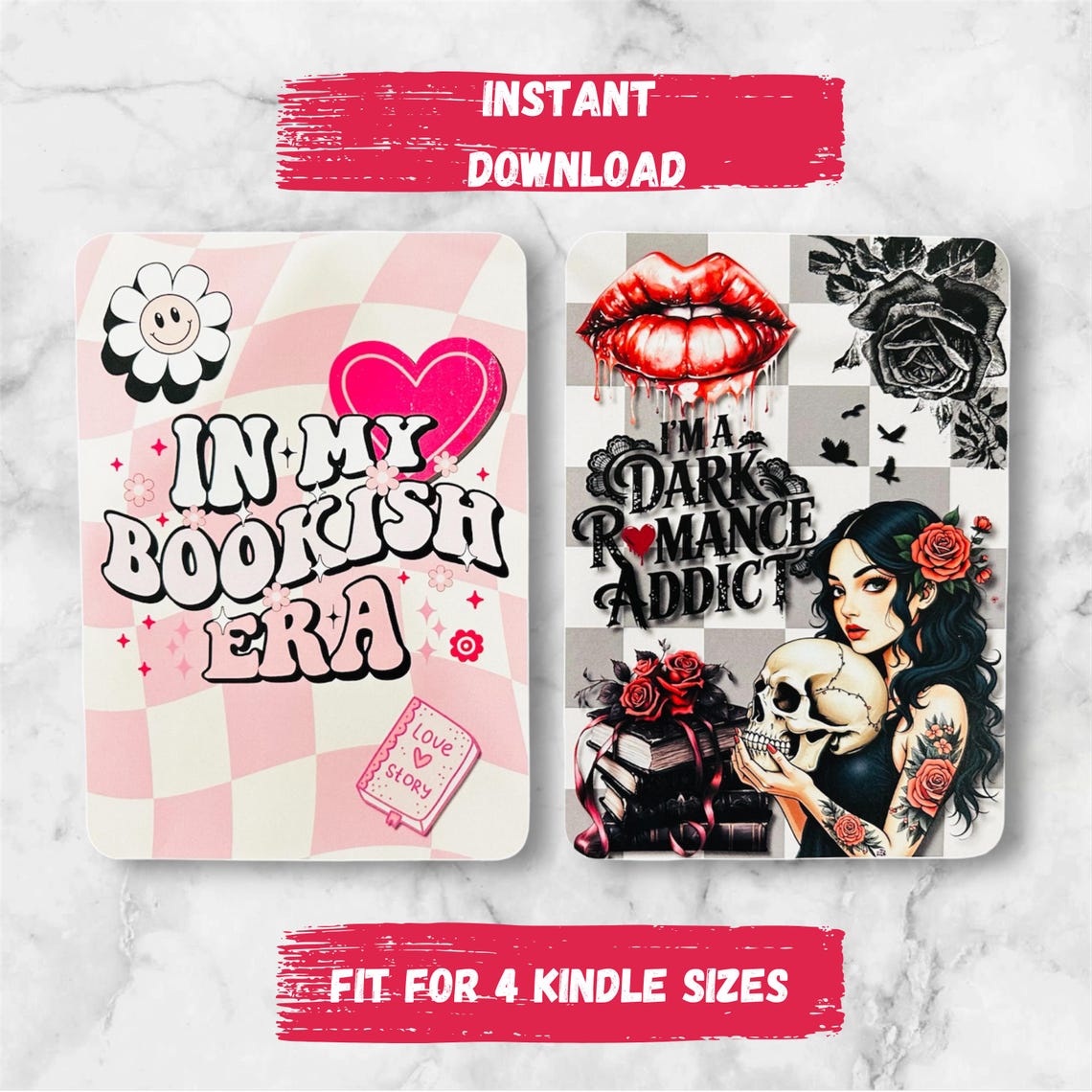 Printable Kindle Clear Case Insert Dark Romance Bookish Accessories ...