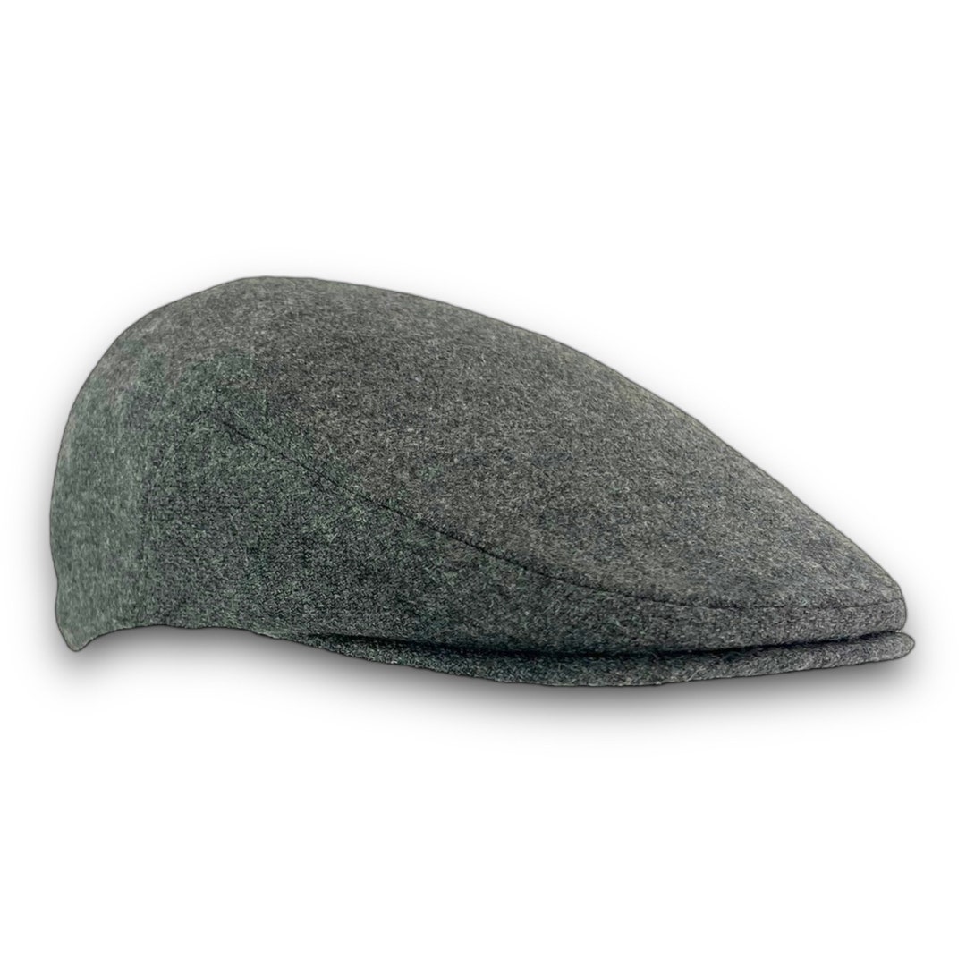 Custom Handmade Medium Gray Wool Jeff Cap - Etsy