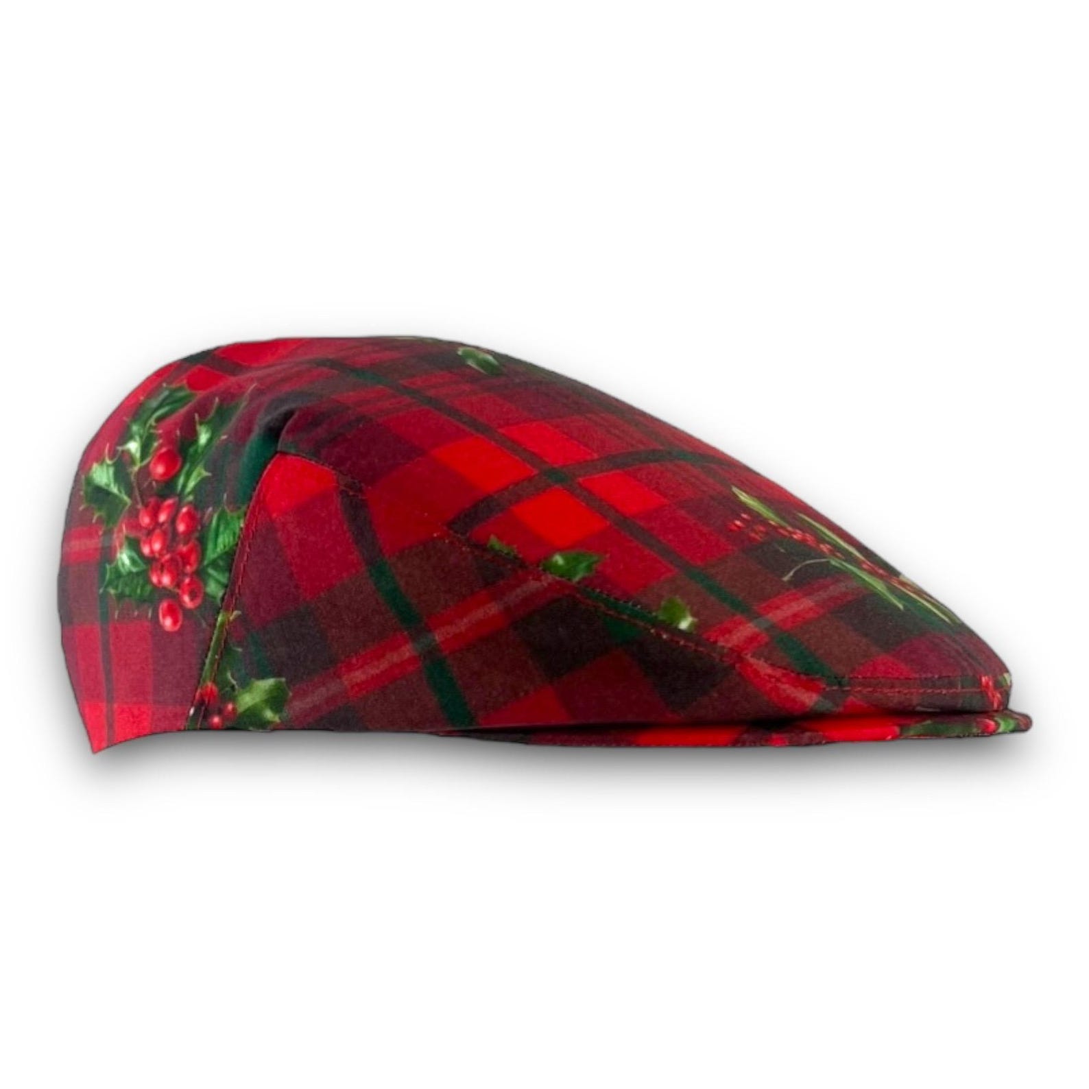 Holiday Christmas Holly Plaid Print Cotton Jeff Cap, Ivy Cap, Driving ...