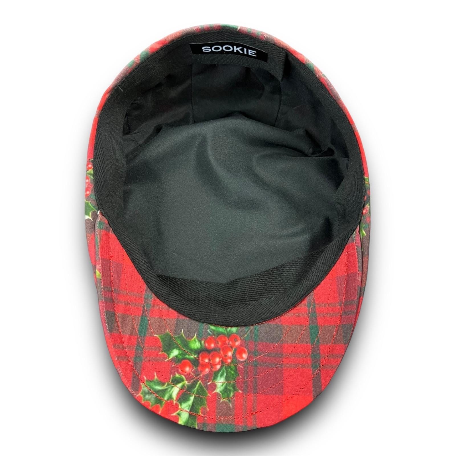Holiday Christmas Holly Plaid Print Cotton Jeff Cap, Ivy Cap, Driving ...