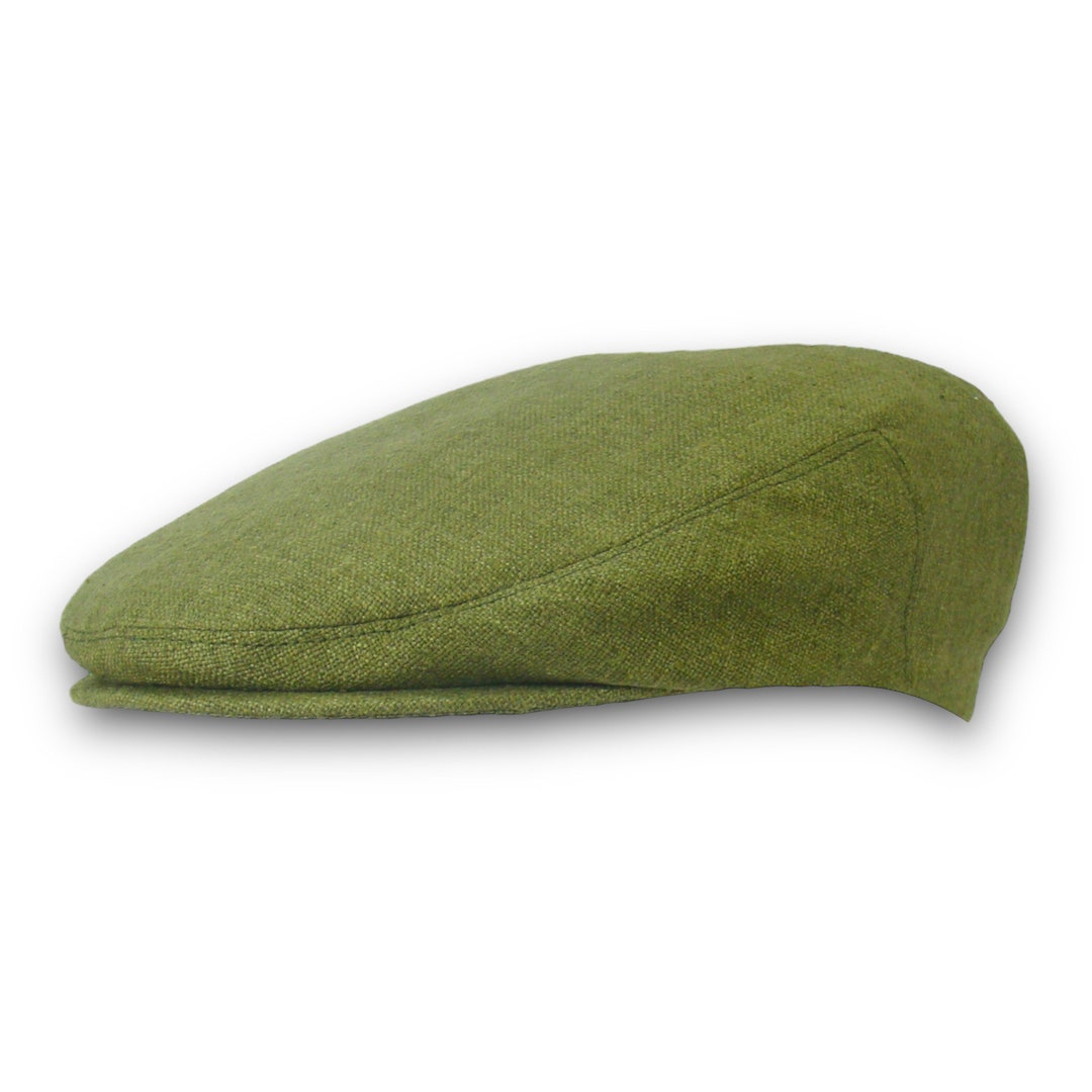 Custom Handmade Jeff Cap Flat Cap Driving Cap for Men in Moss Green ...