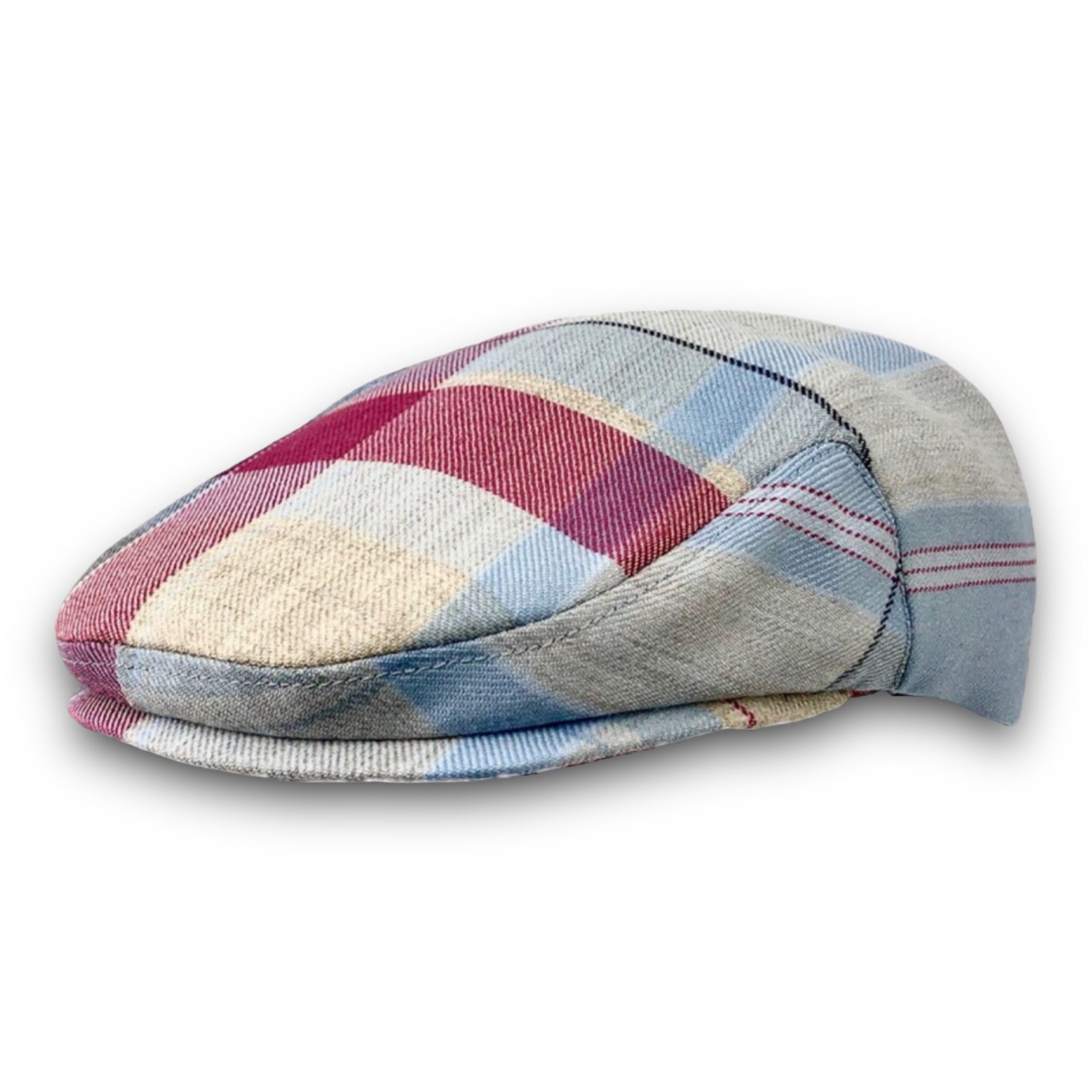Custom Handmade Plaid Wool Flat Jeff Cap, Ivy, Driving Cap - Golf Hat ...