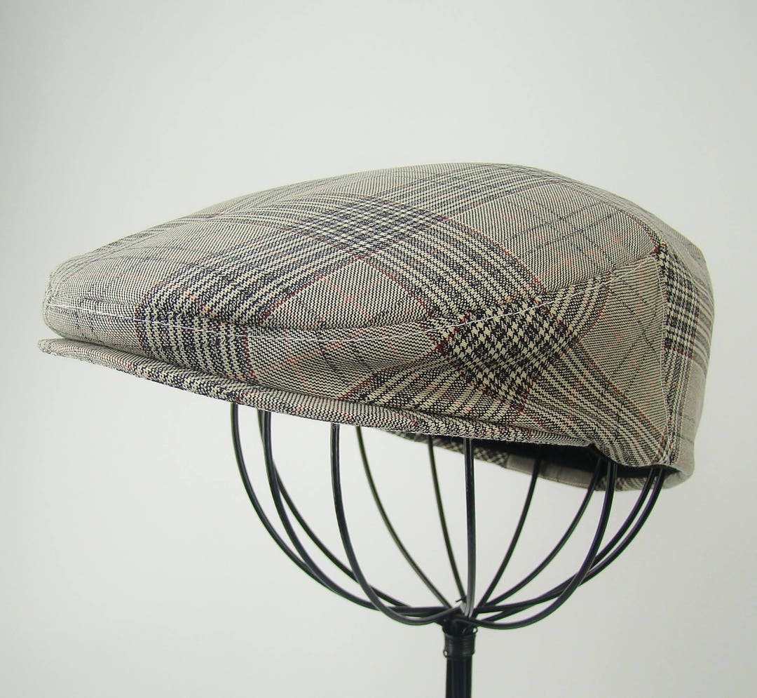 Plaid Wool Flat Jeff Cap Ivy Driving Cap Custom Handmade - Etsy