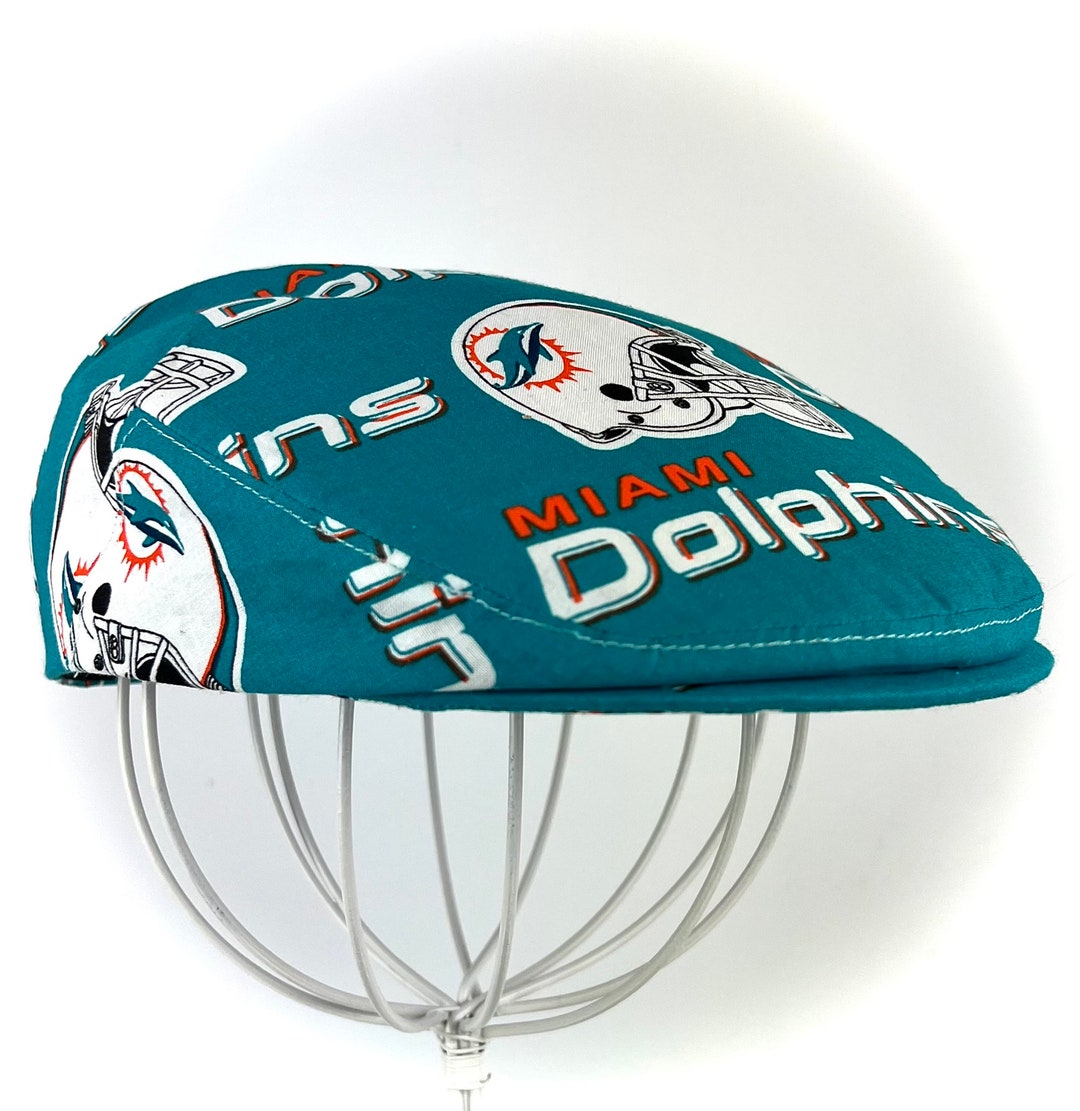 Miami Dolphins Logo Print Cotton Jeff Cap Flat Ivy Cap - Etsy