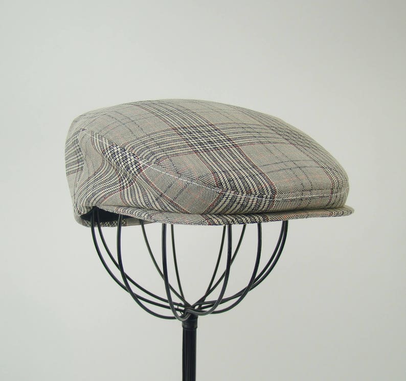 Plaid Wool Flat Jeff Cap Ivy Driving Cap Custom Handmade | Etsy