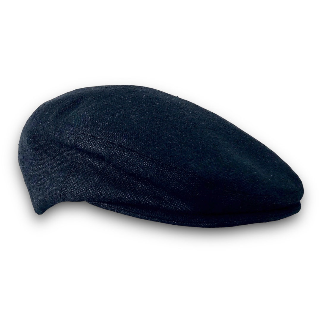 Custom Handmade Jeff Cap Flat Cap Driving Cap for Men in Black Silk ...