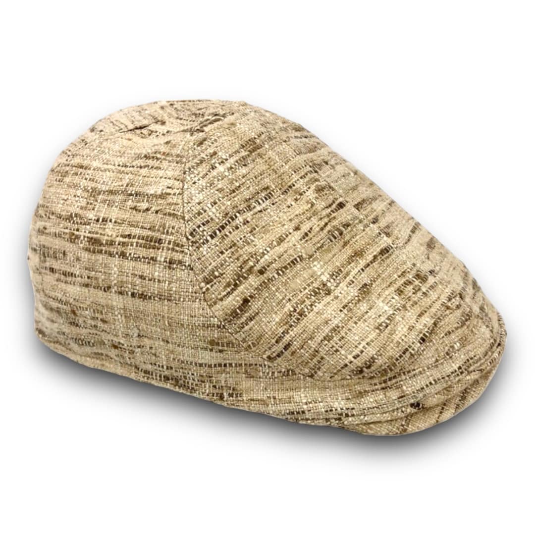 Custom Handmade 6-panel Flat Cap Driving Cap for Men in Natural Silk ...