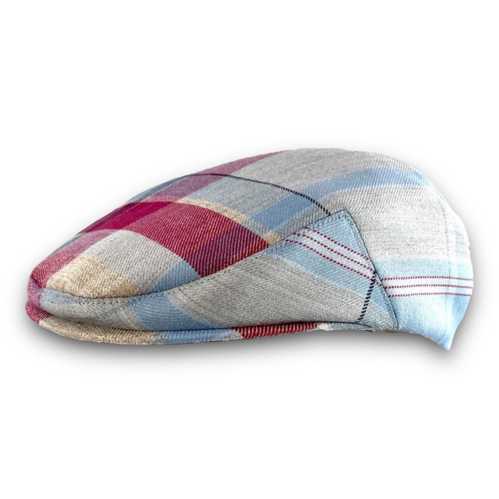 Custom Handmade Plaid Wool Flat Jeff Cap, Ivy, Driving Cap - Golf Hat ...