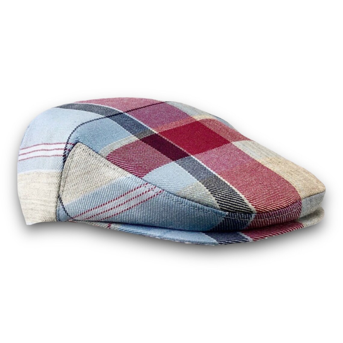 Custom Handmade Plaid Wool Flat Jeff Cap, Ivy, Driving Cap - Golf Hat ...