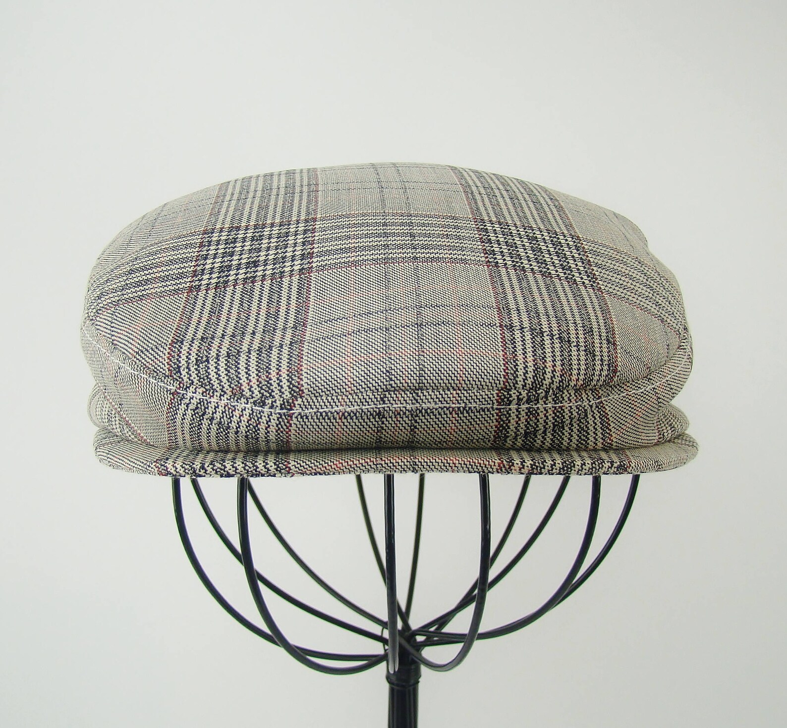 Plaid Wool Flat Jeff Cap Ivy Driving Cap Custom Handmade | Etsy