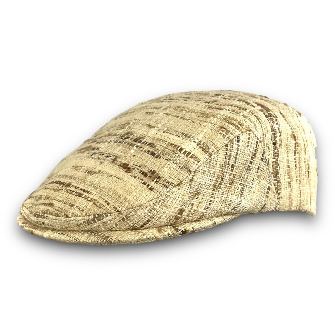 Custom Handmade Jeff Cap Flat Cap Driving Cap for Men in Natural Silk ...