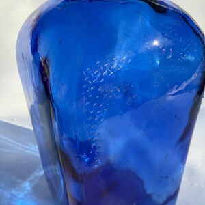 Vintage Cobalt Blue Square Glass Bottle 9” - Etsy
