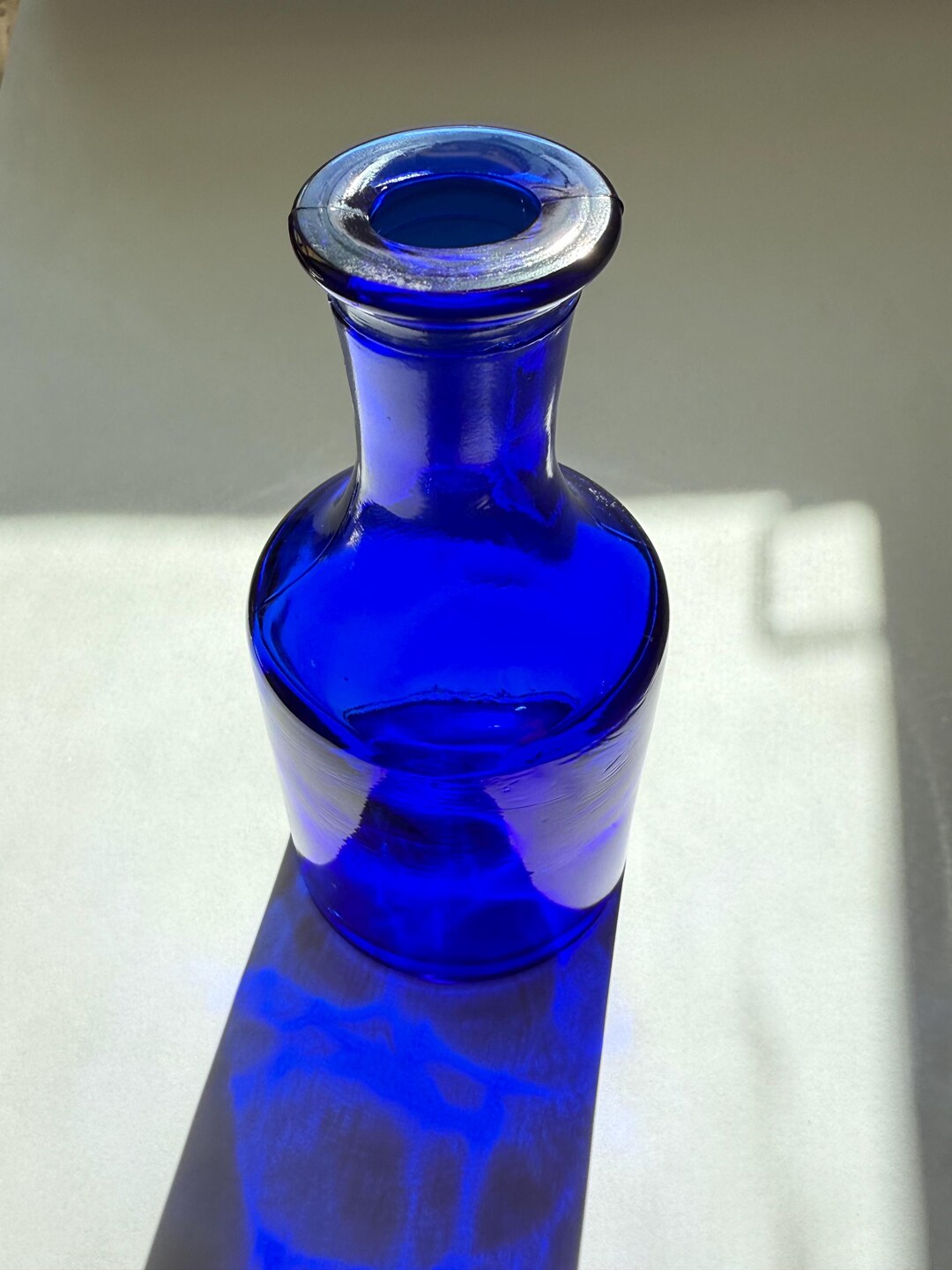 Vintage Cobalt Blue Round Bottle 5” - Etsy