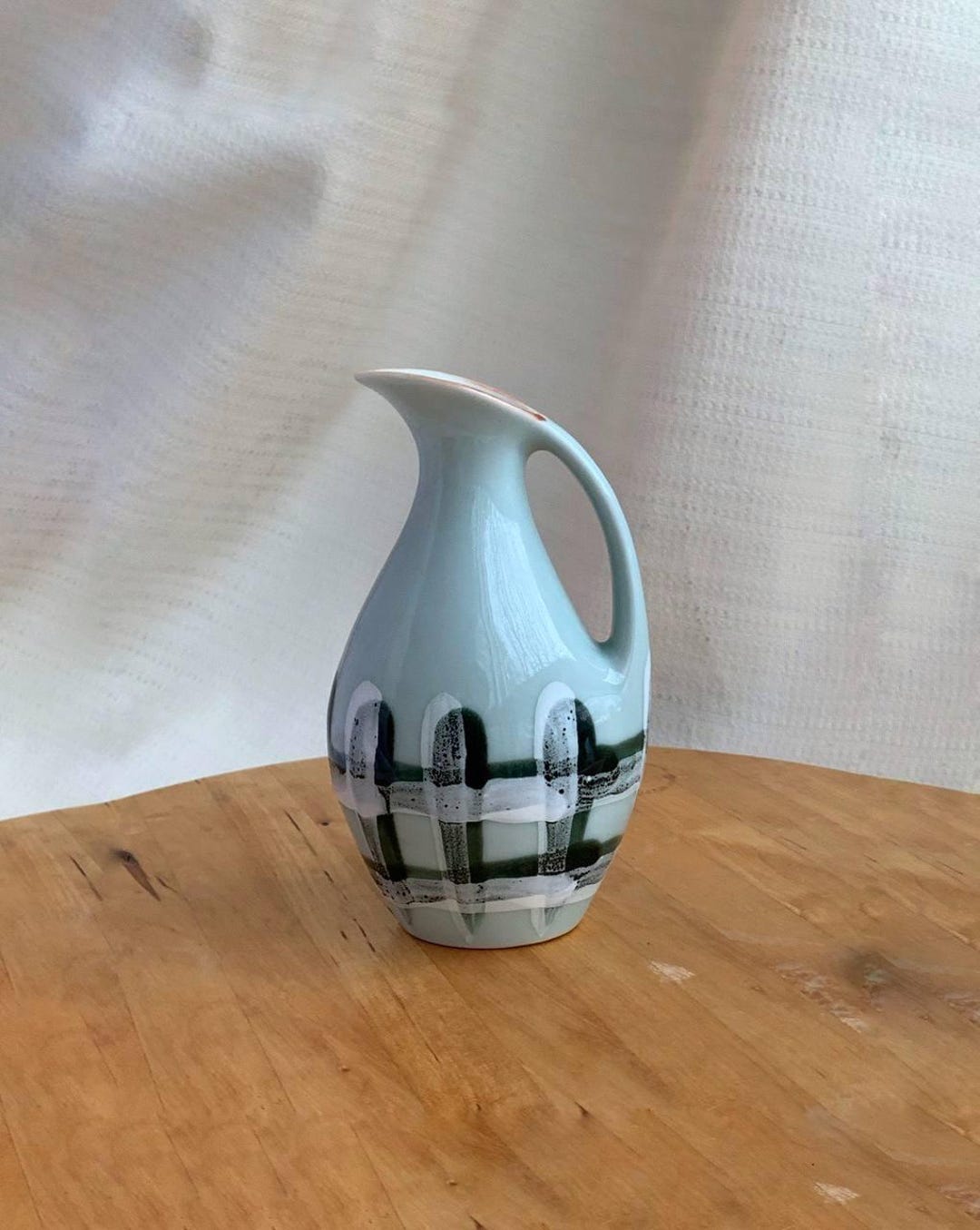 Mid Century Modern Ceramic Jug Pitcher | Handcrafted Abstract Design ...