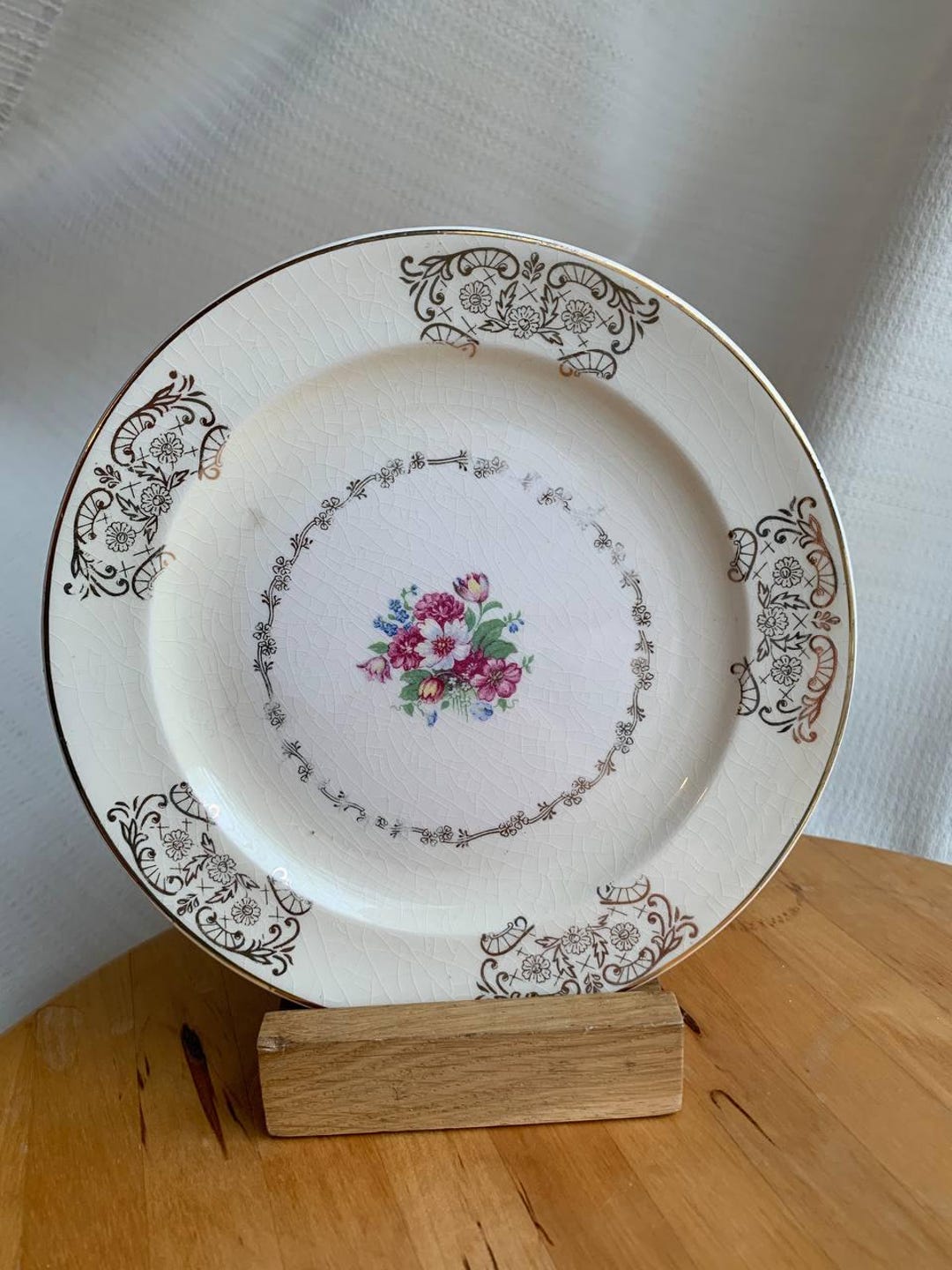Vintage Payden City Pottery Plates: Floral 22K Gold, Mid-century Charm ...