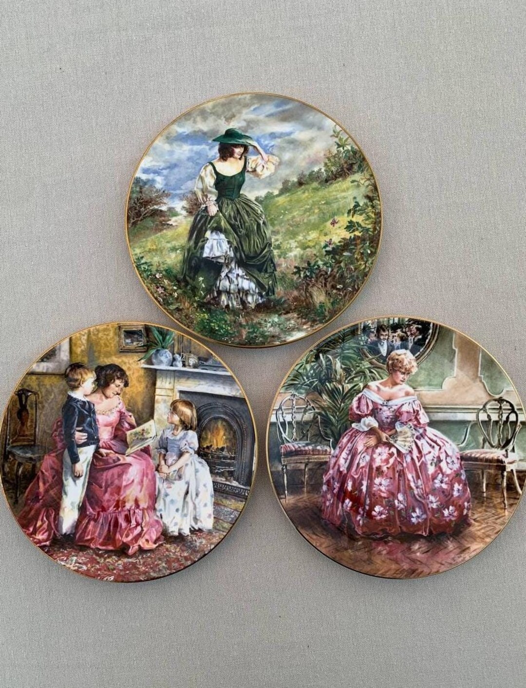 Vintage Decorative Plates | Collectible Victorian Scene Plates | Fine ...