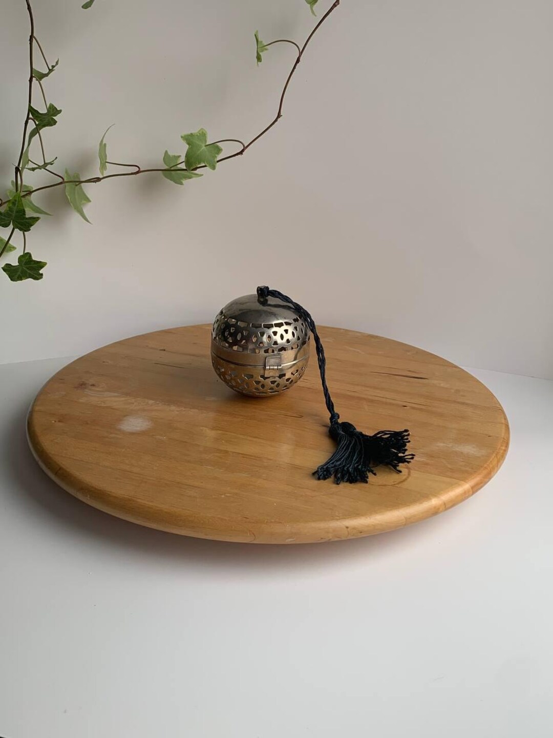 Vintage Silver Plated Potpourri Ball: Victorian Style Tassel Ornament ...