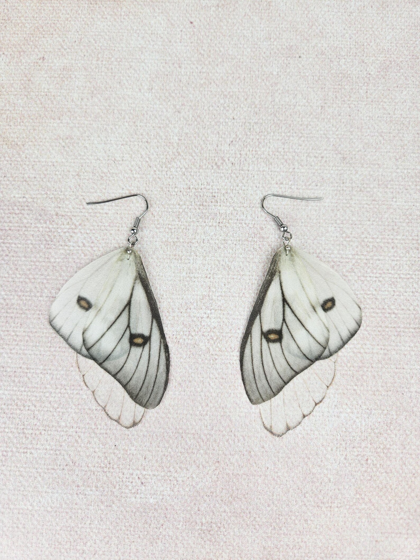 Ghost Silk Moth Earrings, Realistic Luna Moth Wings, Moon Moth ...