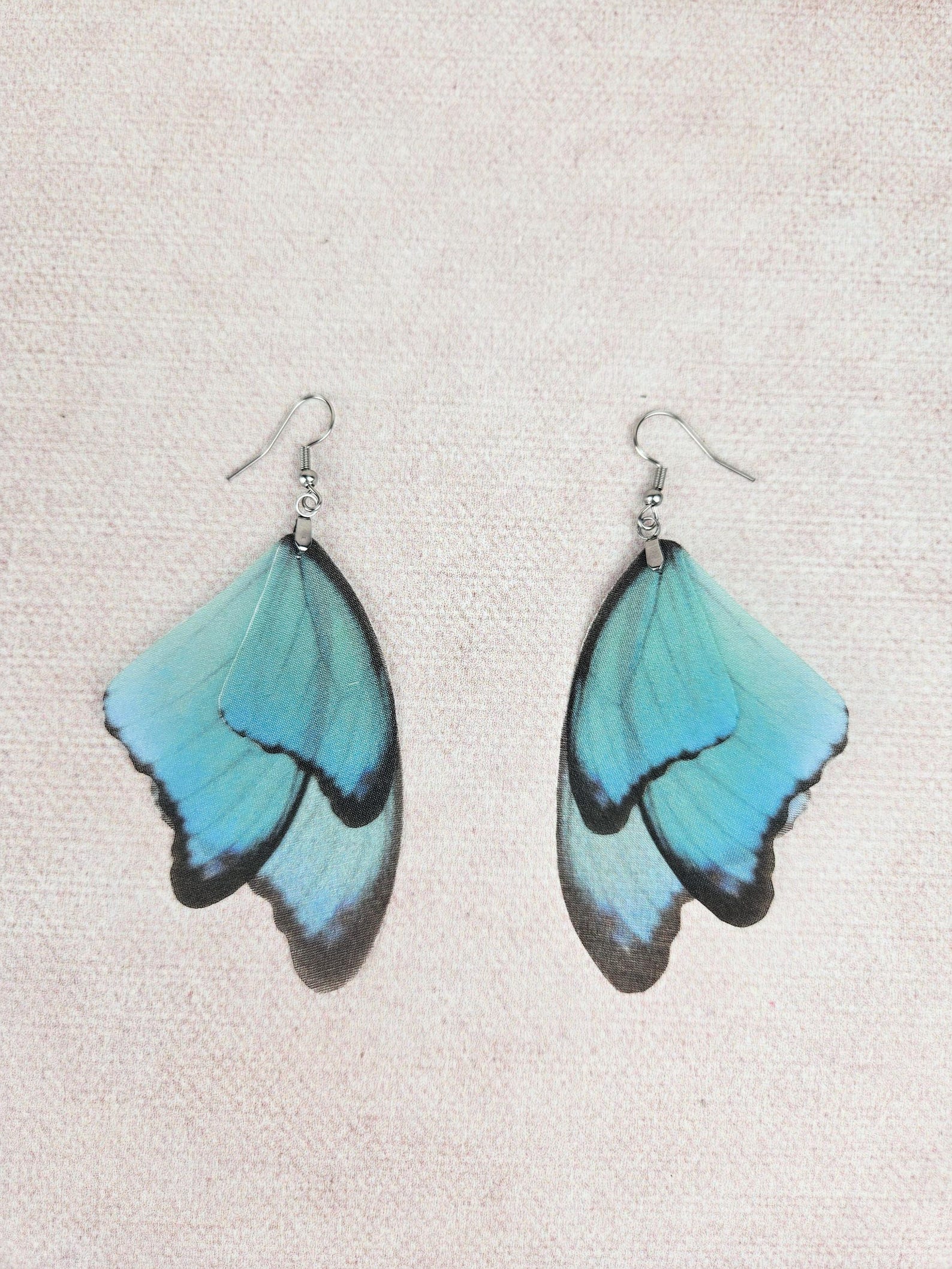 Blue Butterfly Wing Earrings, Fairy Wing Earrings, Blue Morpho Silk ...