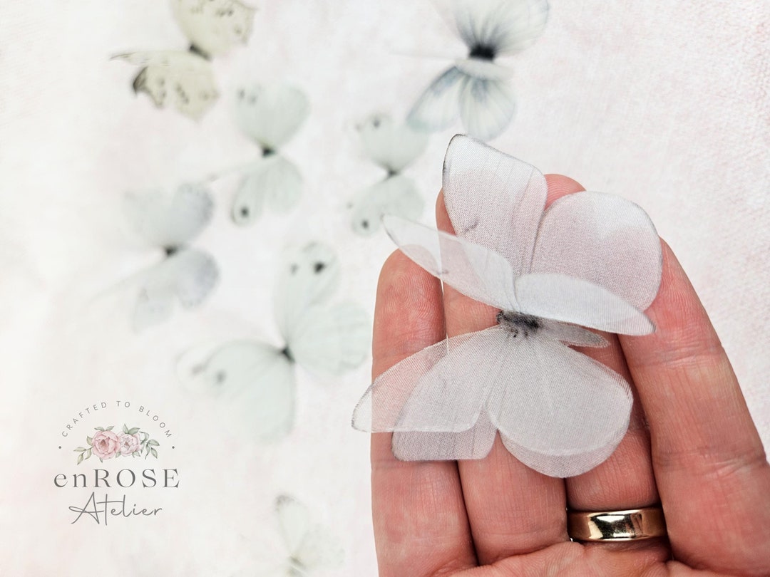 Silk White Butterflies Set of 12 Pieces, 3D Realistic Butterflies With ...