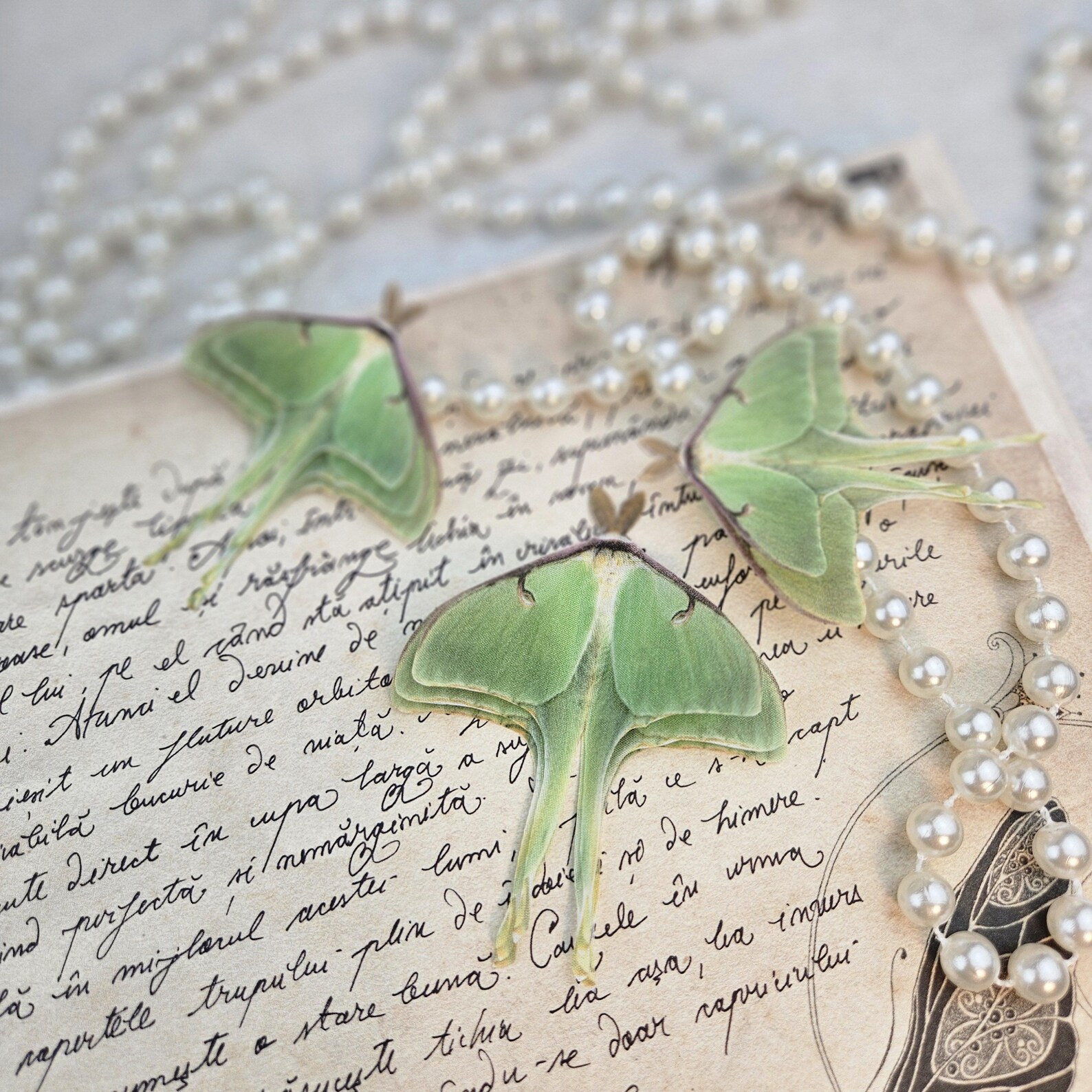 Realistic Luna Moth Hair Clips Set of 3, 3D Green Moon Moths With ...