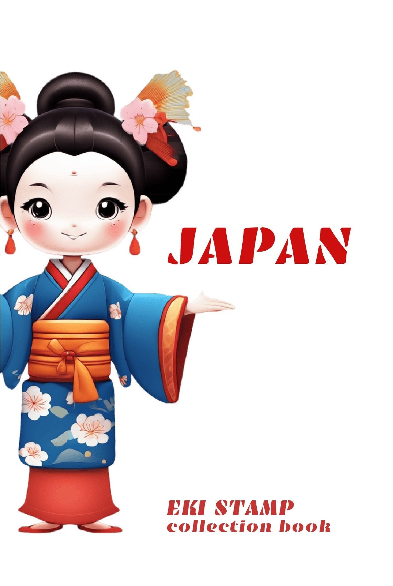 Eki Stamp Collection Book: Printable & Designed for Binding, White ...