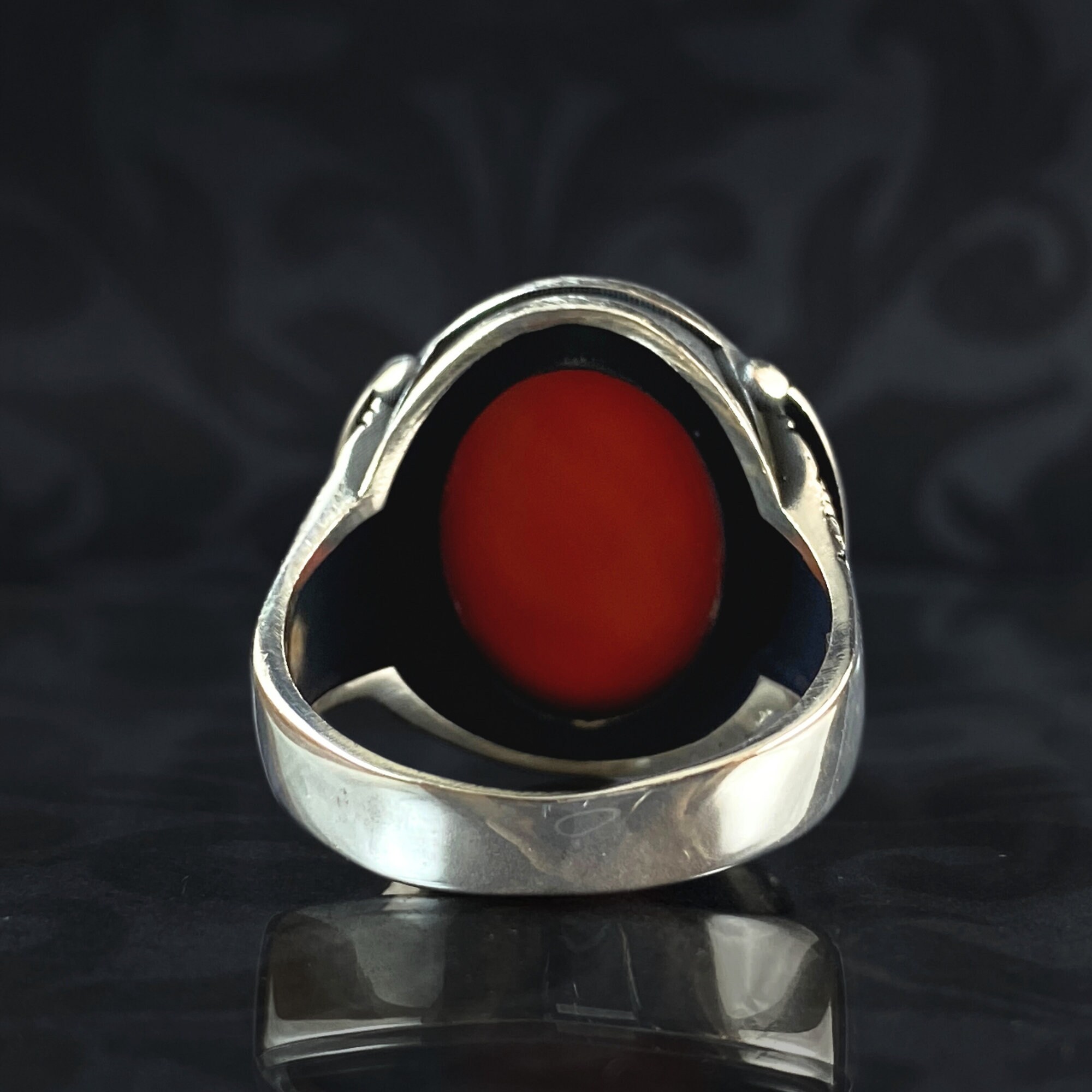 Agate Gemstone Ring, Men Handmade Ring, 925 Sterling Silver Ring, Oval ...